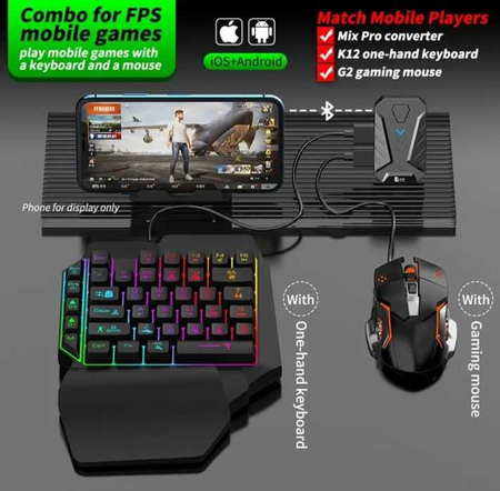 4 в 1 Мобильная игровая клавиатура мышь combo Pack
