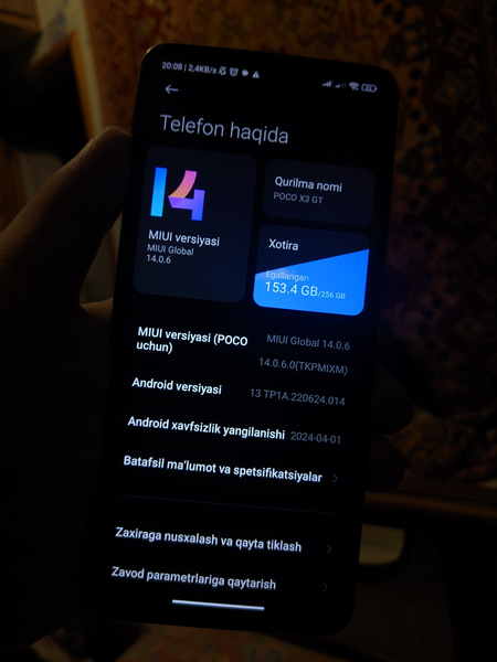 Poco x3 GT 256√8