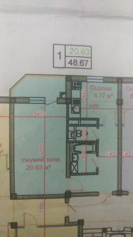 1 Xonali shaxar markazidan karobka kv sotiladi