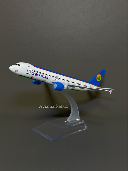 Самолет сувенир AIRBUS A320 Uzbekistan Airways (100% металл)