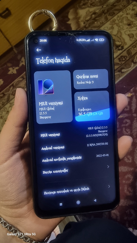Redmi Not 9 karopka dakument bor rossiadan kelgan