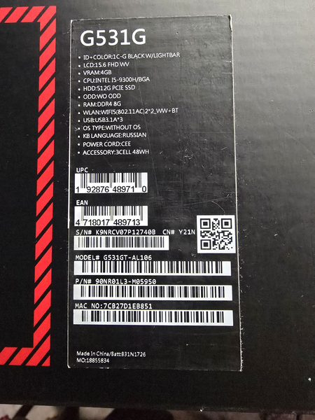 Ноутбук ASUS ROG Strix G531GT-AL029 (90NR01L3-M10560) Black