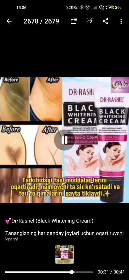 Dr•Rashel (Black Whitening Cream)

Tanangizning har qanday joylari u