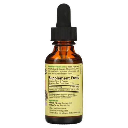 ChildLife Essentials, Vitamin D3, Natural Berry, 30 мл ягодный вкус