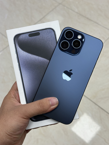 15 Pro Max Blue Titanium Simcard 256Gb Yomkost 100% 34cycle