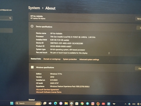 HP Core I5 , 11th
