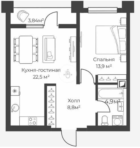 ЖК Manhattan FDG 52м2 КОРОБКА 2-комнатная 8-этаж РАССРОЧКА на 7 месяц