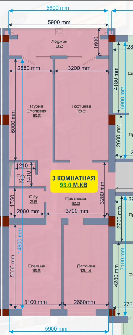 Продается 3х комнатная квартира, Oq tepa sohil boyi, Osiyo stroy