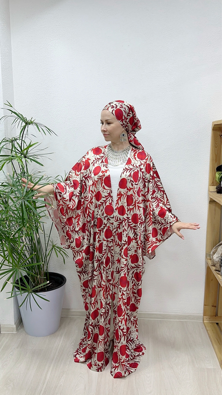 Шелковая абая с платком