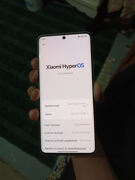 Redmi note 13 pro plus 5G xotira 12+12/512 talik yangi xolatda