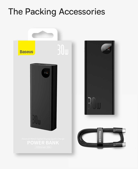 Baseus Adaman 30W Power Bank 20000mAh For iPhone/iPad/MacBook