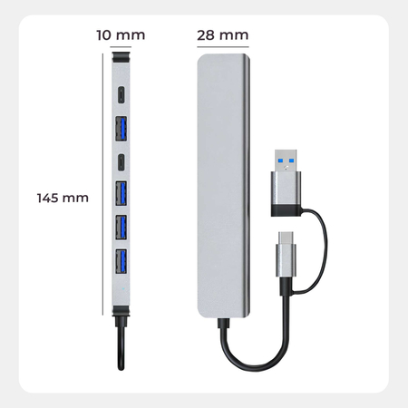 USB HUB 3.0 Type-C на 7 портов, хаб-концентратор, USB порт