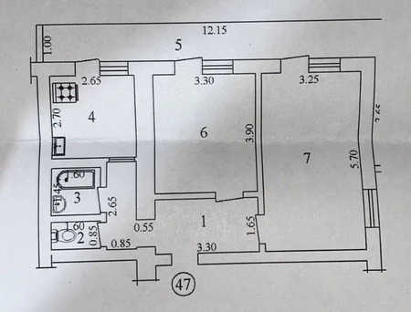 Квартира 2/4/4, 61 м², Максим Горький, ор-р гостиница Саёхат