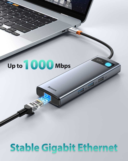 USB Hub Док станция Baseus 9в1 Typec CReader PD 100W 4K-120Hz Ethernet
