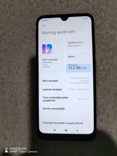 Redmi note 8 T  32GB IDEAL