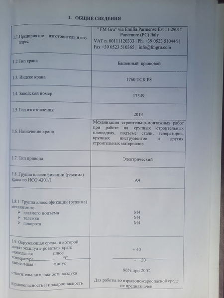Башинни кран Fm gru арендага берилади 2013 йил