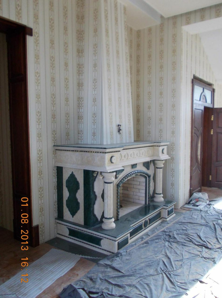 Кладка барбекю, камина, очагов. Облицовываем мрамором камин.