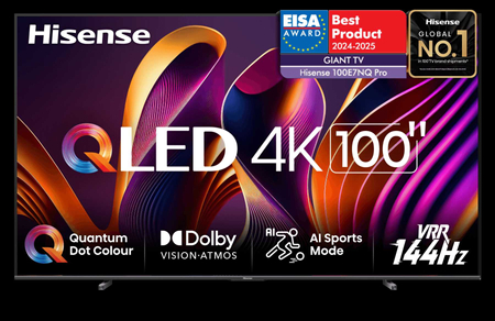 Телевизор Hisense 100E7NQ PRO Частота обновления 144Гц (VRR)