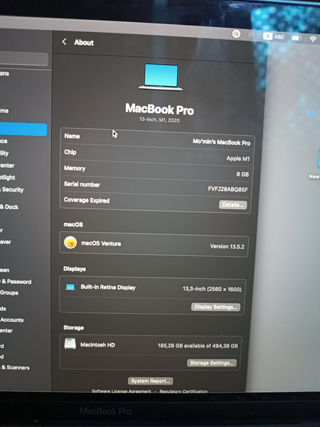MacBook Pro m1 2022