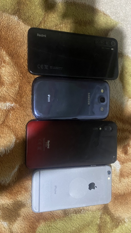 Redmi note 8. Samsung s3. Iphone 6. Redmi 7
