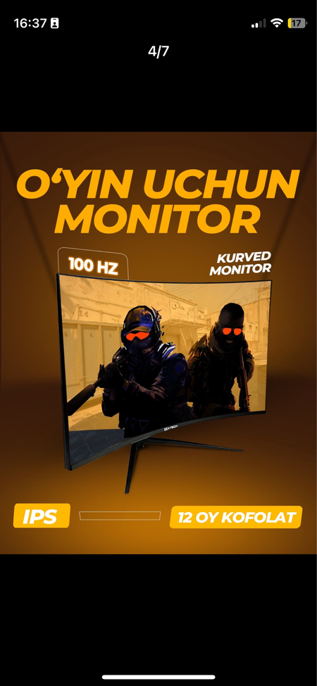 Monitor Xtech 74hz 22 дьюма Ips мартица