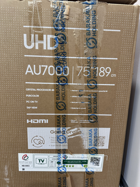 Новый телевизор Samsung UHD AU7000 75 дюйм (189см) на запчасти