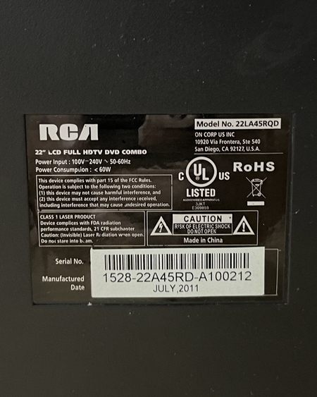 Телевизор RCA 22LA45RQD
