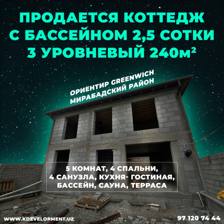 Коттедж на Мирабаде с Бассейном,Сауной,Террасой
