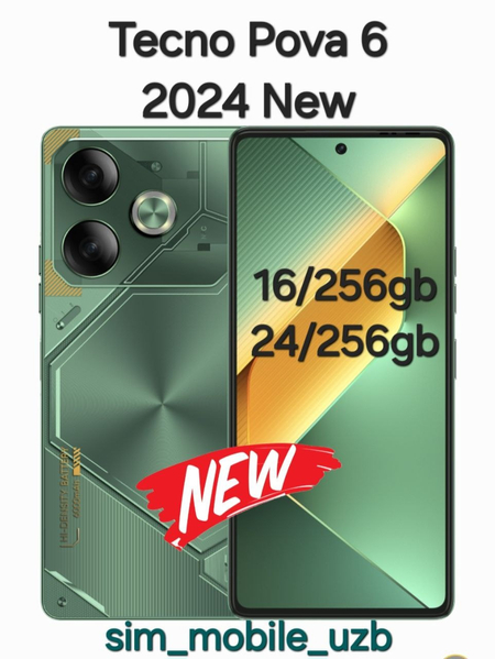 Tecno Pova 6  2024 New Super Skidka+Garantiya+Dastavka