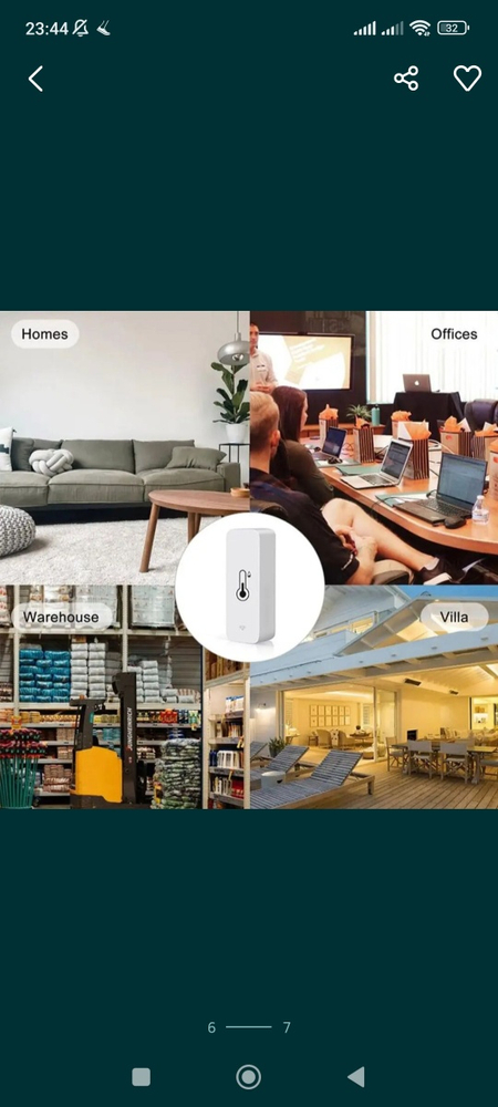 Умный Wi Fi датчик температуры и влажности Tuya