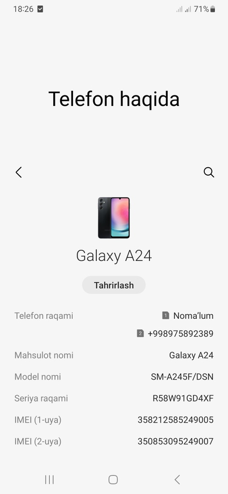 Galaxy A 24 yangi