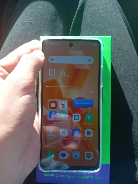 Infinix hot 40i idial 1 oy bulmagan karobka dakiment