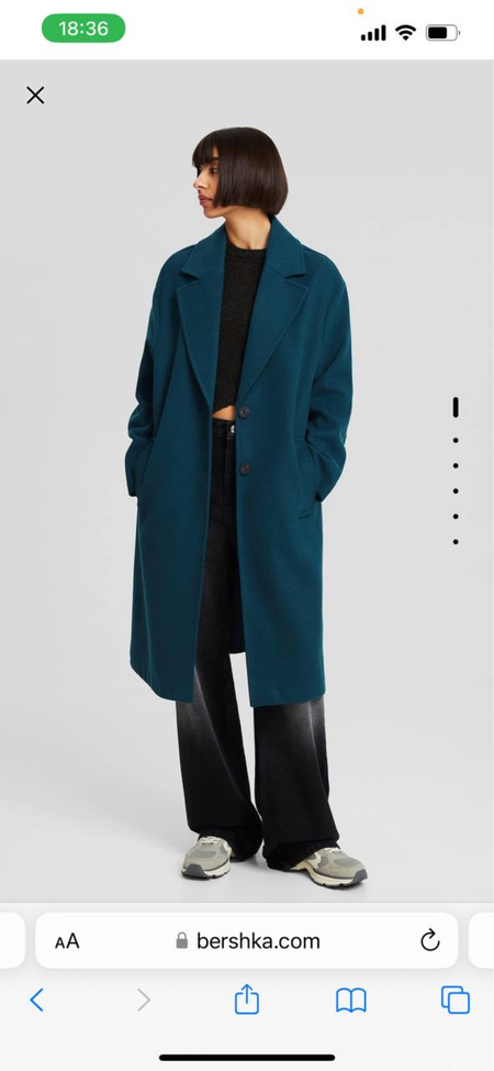 Пальто Bershka новое,размер s, oversize, одностороннее