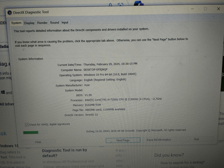 Core i5-7 avlod Acer Notebook