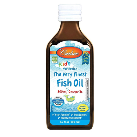 Carlson Kid's The Very Finest Fish Oil, лимон, норвежский, 800 мг омег