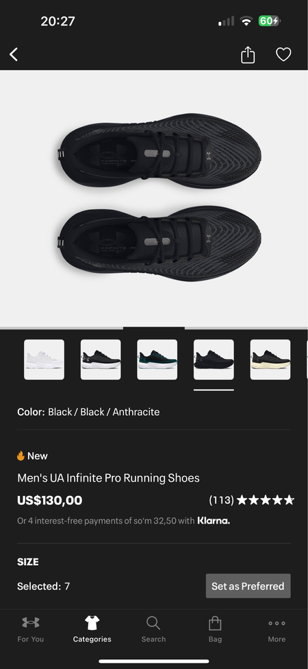 Under Armour Infinite Pro