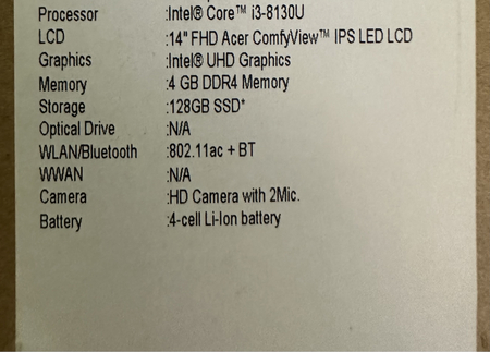 Продается ноутбук Acer Swift 3