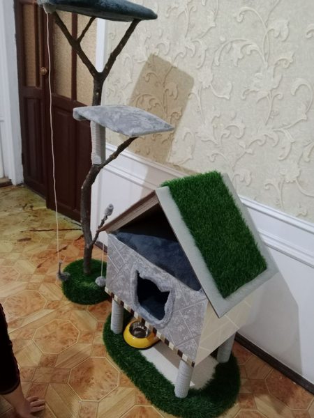 Домик для котов и кошки. Когтеточка. Дом для кошек Эксклюзив