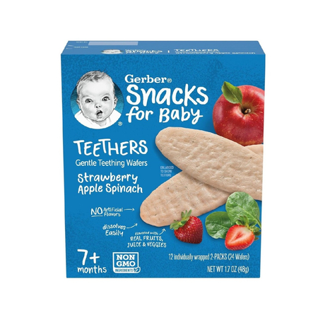 Gerber Snacks для прорезывателей зубов, вафли для нежного прорезывания