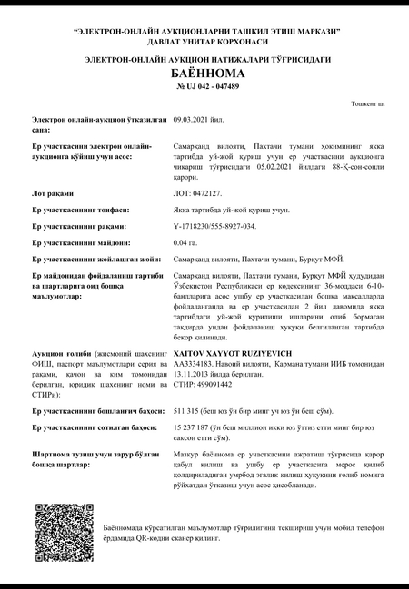 Продаётся земля 4 соток