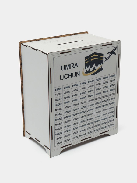 Umra safari uchun pul yig'uvchi quti