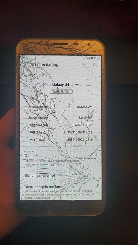 Samsung J4    2 ta smkartali