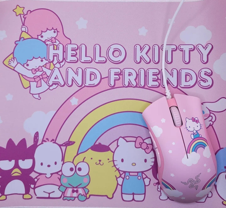 Топ! (2в1) RAZER HELLO KITTY коврик + мышка/мышь Deathadder essential