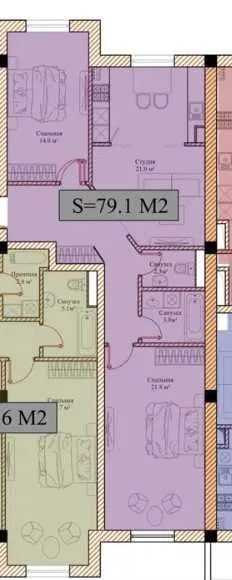 ЖК Caravan Avenue Сквозная 3/3/13 80м2 Мирзо улугбекский район