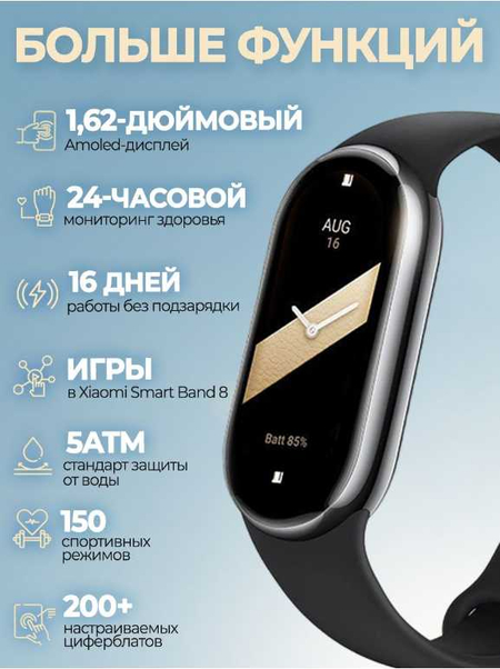 Фитнес-браслет, Xiaomi Smart Mi Band 8