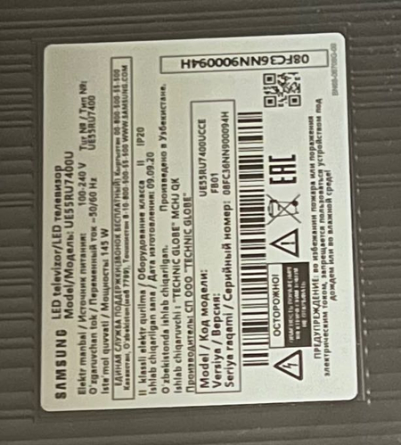 Телевизор Самсунг оригинал Smart tv uhd ue55ru7400U