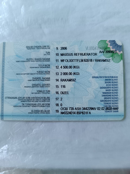 Ford tranzit yili 2006 dizel