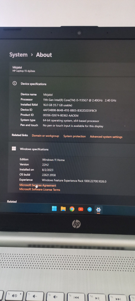 Notebook HP core i5 11 - avlod