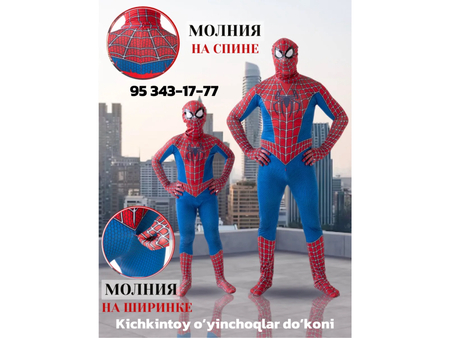 Человек паук костюм 100,100,120,160 170, 180см O’rgimchak odam formasi