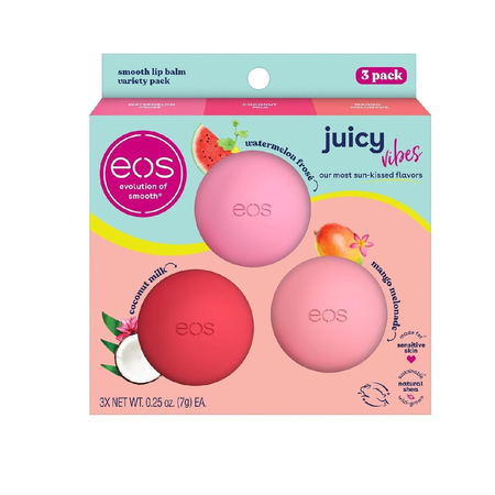 Разнообразный набор бальзамов для губ eos Juicy Vibes — арбузный
Разно